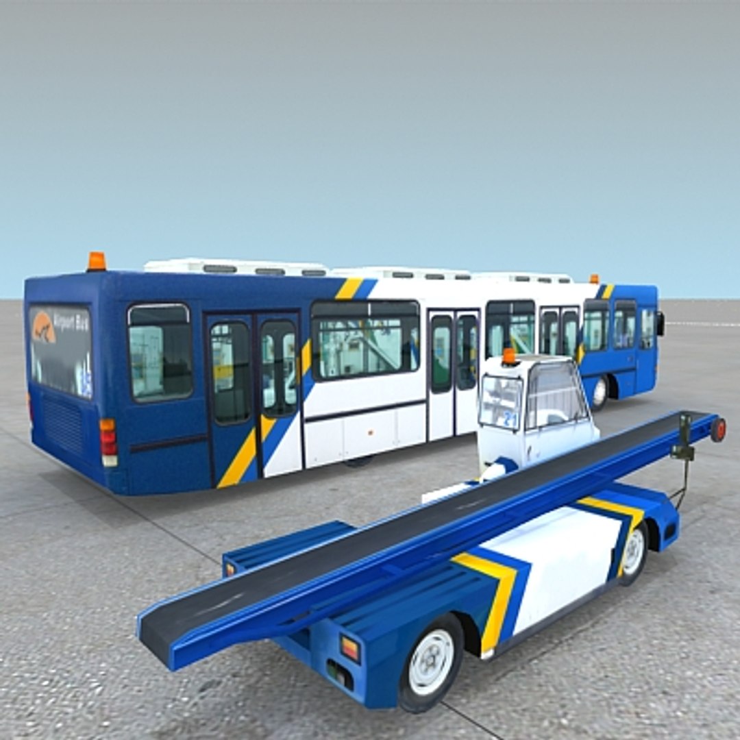 16 airport vehicles collections 3d model