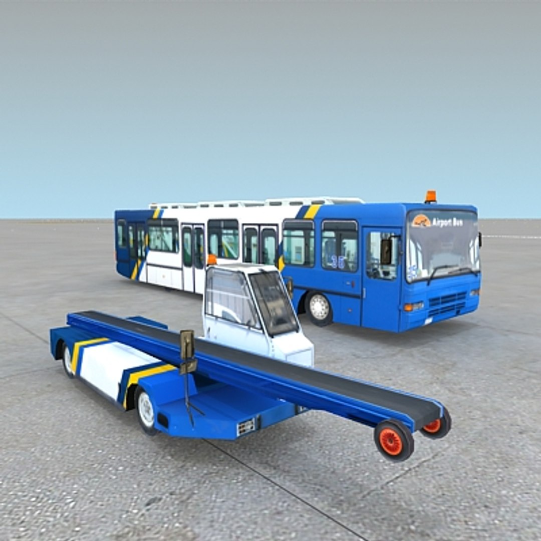 16 airport vehicles collections 3d model