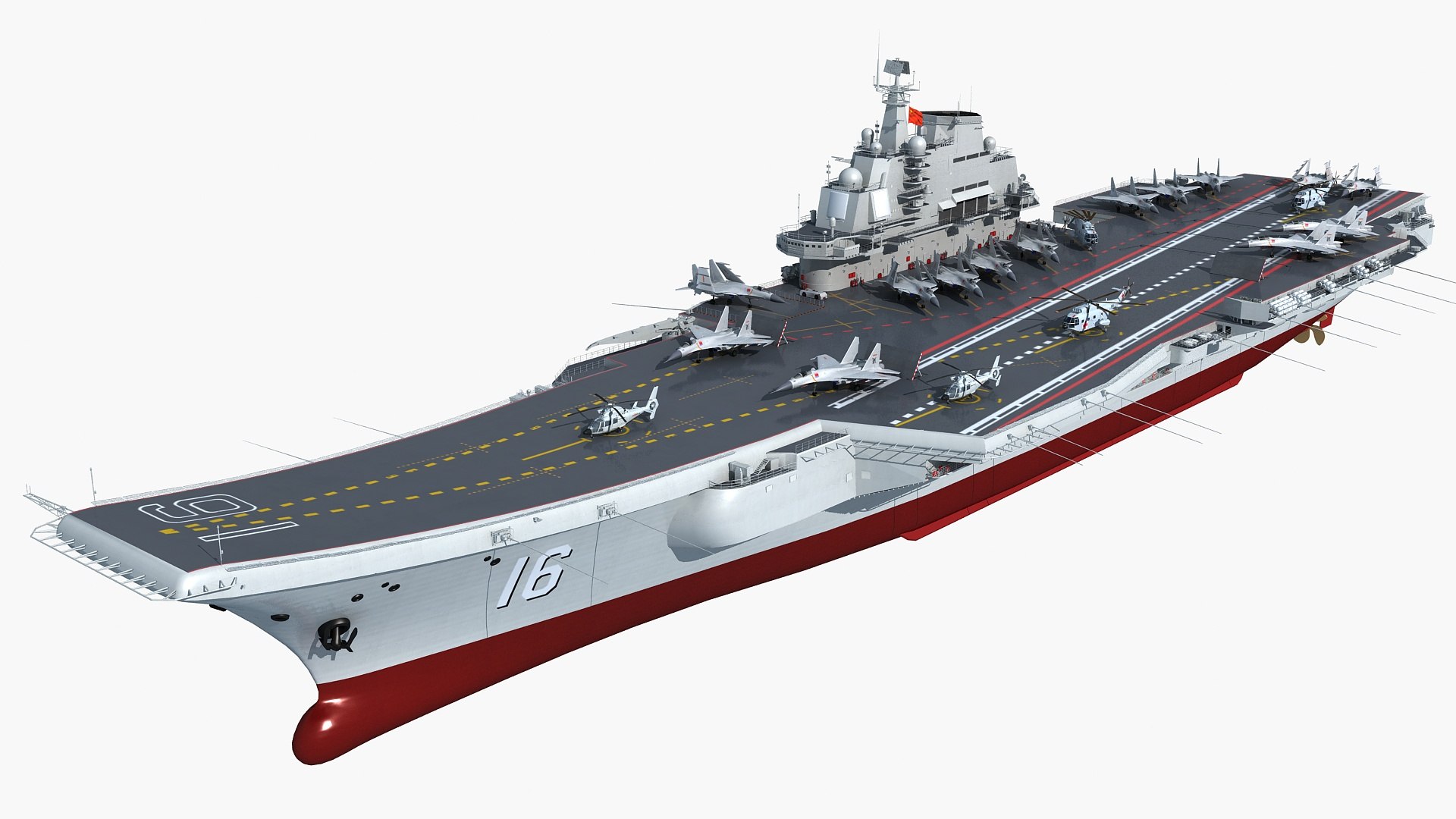 Chinese Aircraft Carrier CV16 With Shipboard Aircraft Model ...