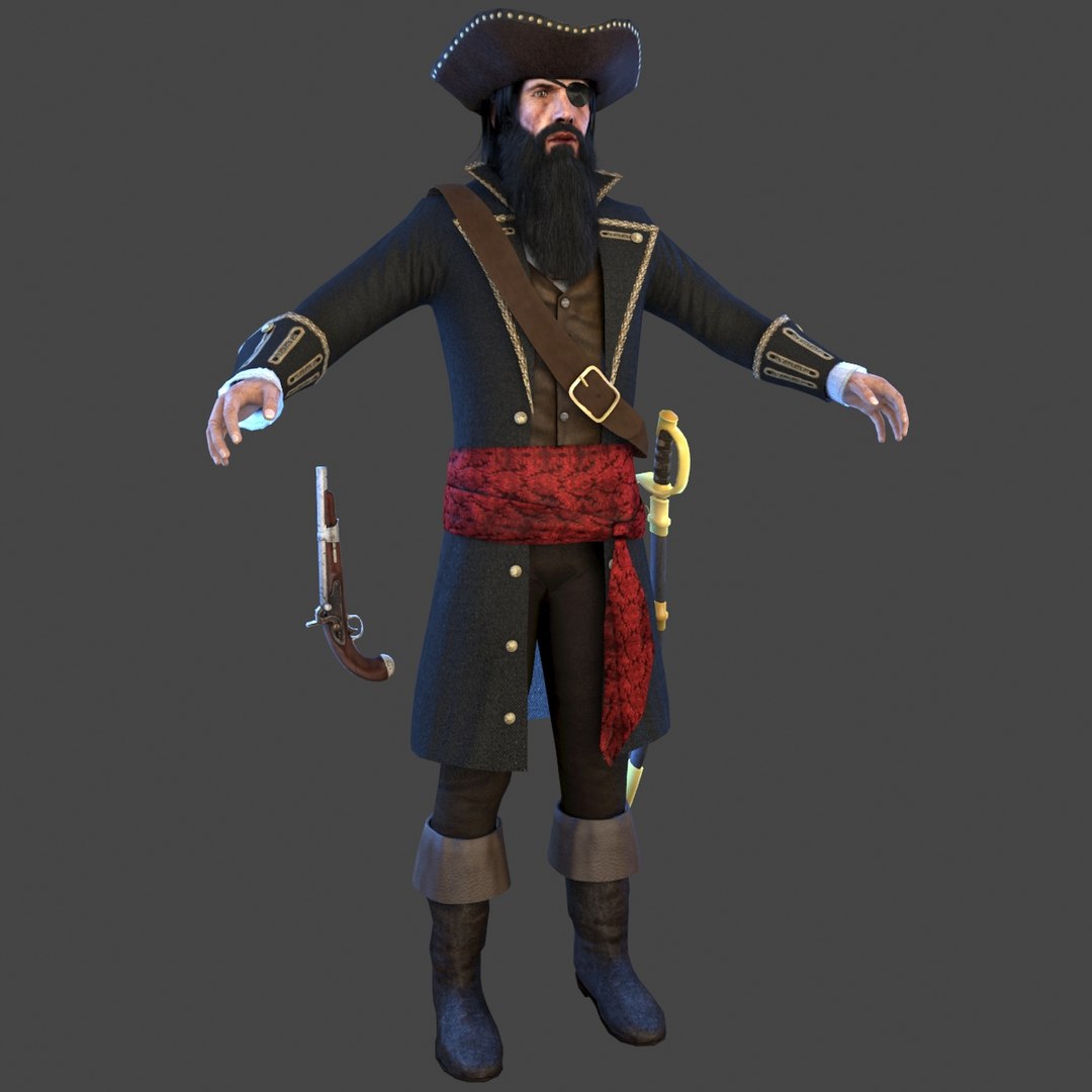 3D Pirate Captain Man Model - TurboSquid 1461172