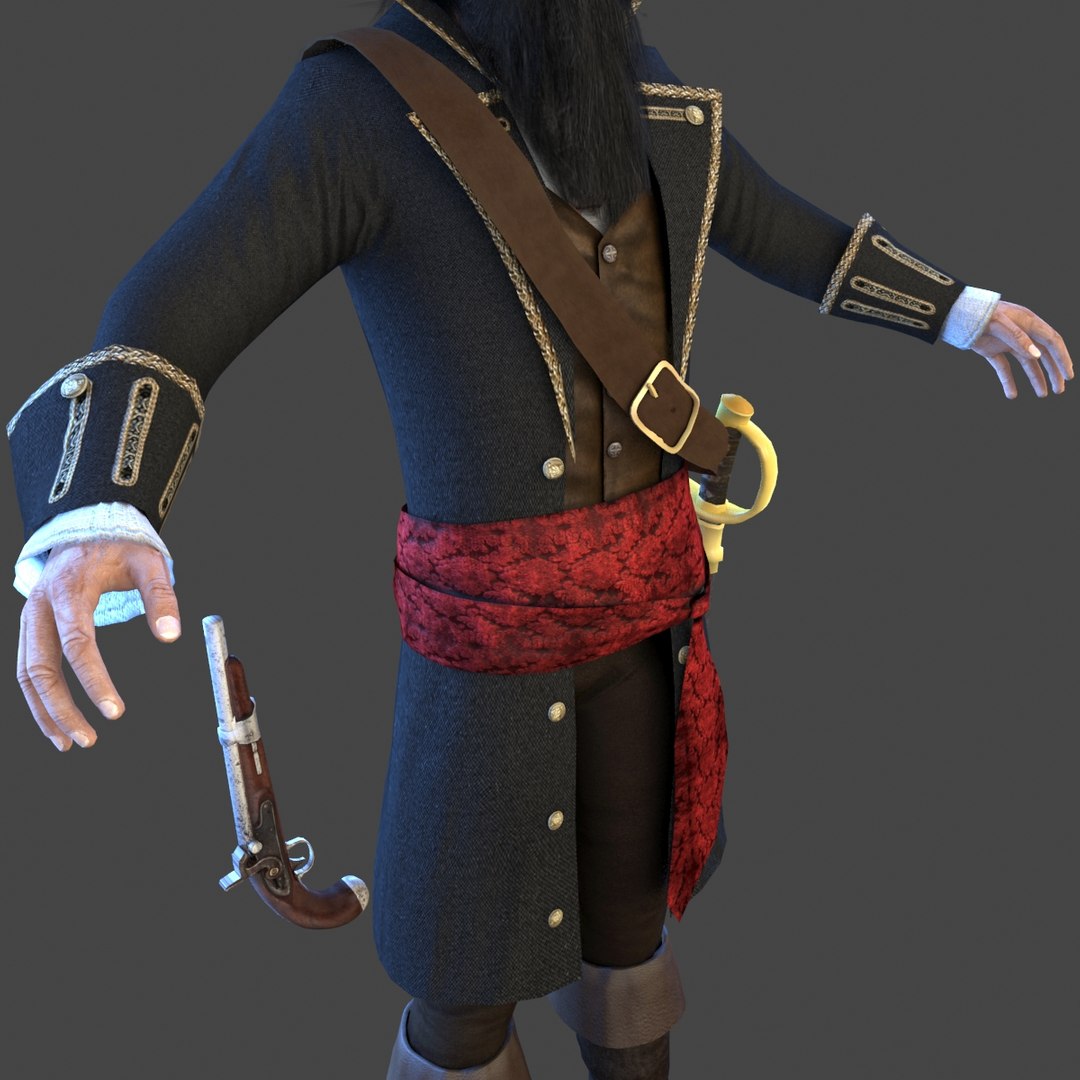 3D Pirate Captain Man Model - TurboSquid 1461172