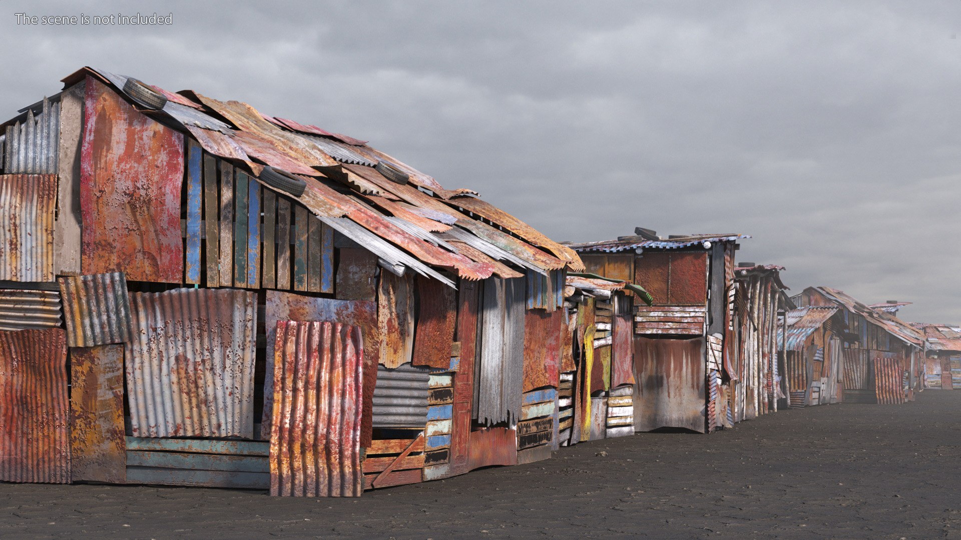 3D Linear Slum Row Housing Model - TurboSquid 2330066