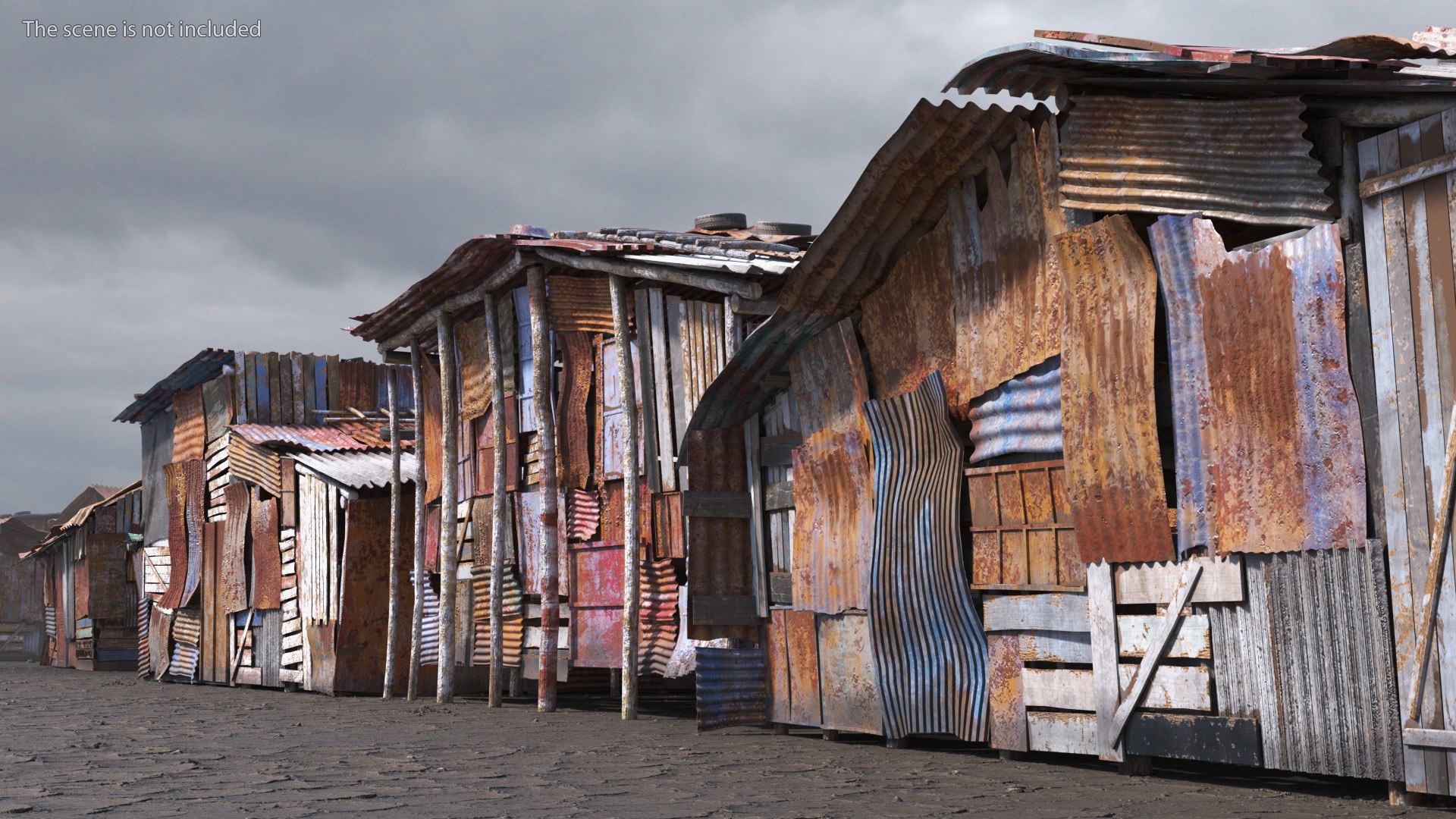 3D Linear Slum Row Housing Model - TurboSquid 2330066