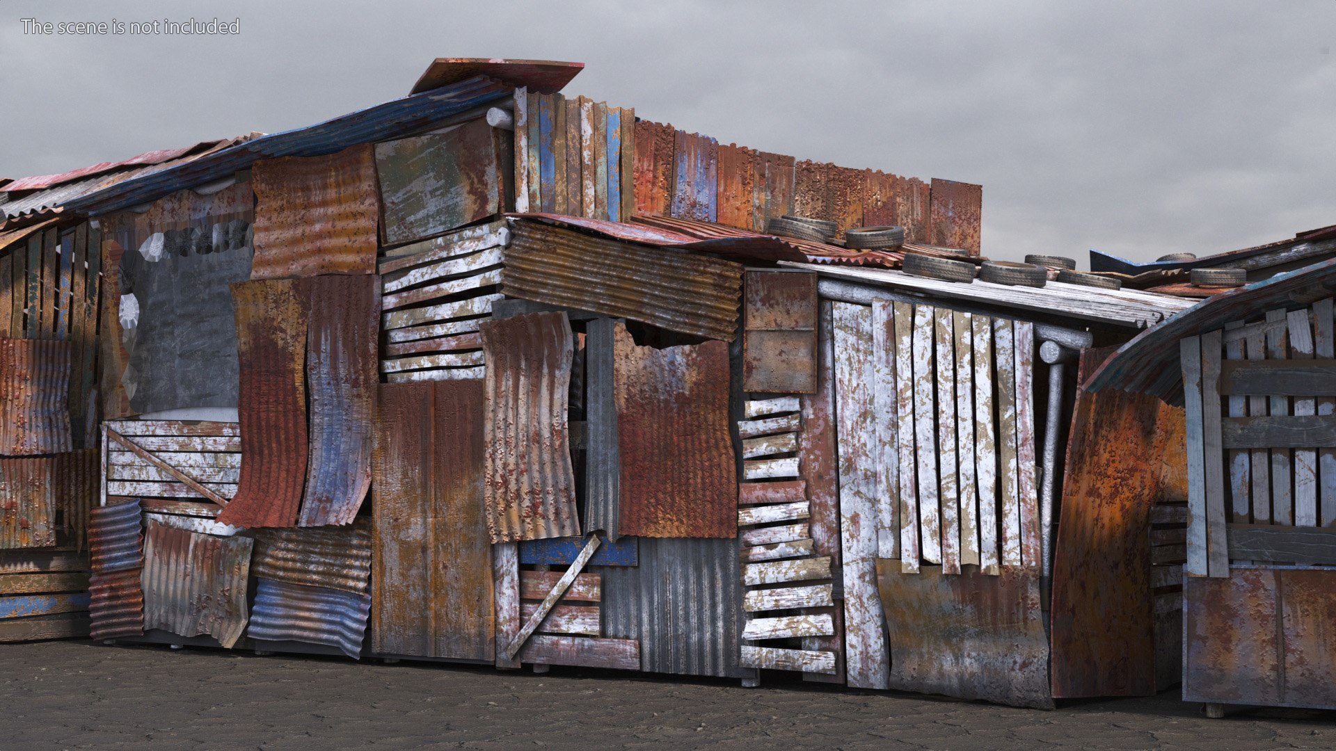 3D Linear Slum Row Housing Model - TurboSquid 2330066