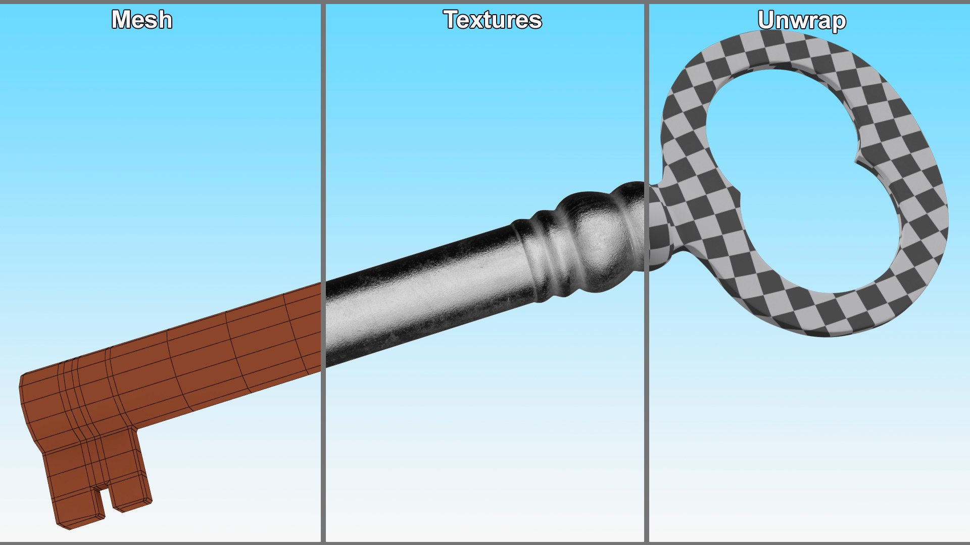 3D Classic Door Lock Key Steel - TurboSquid 2327160