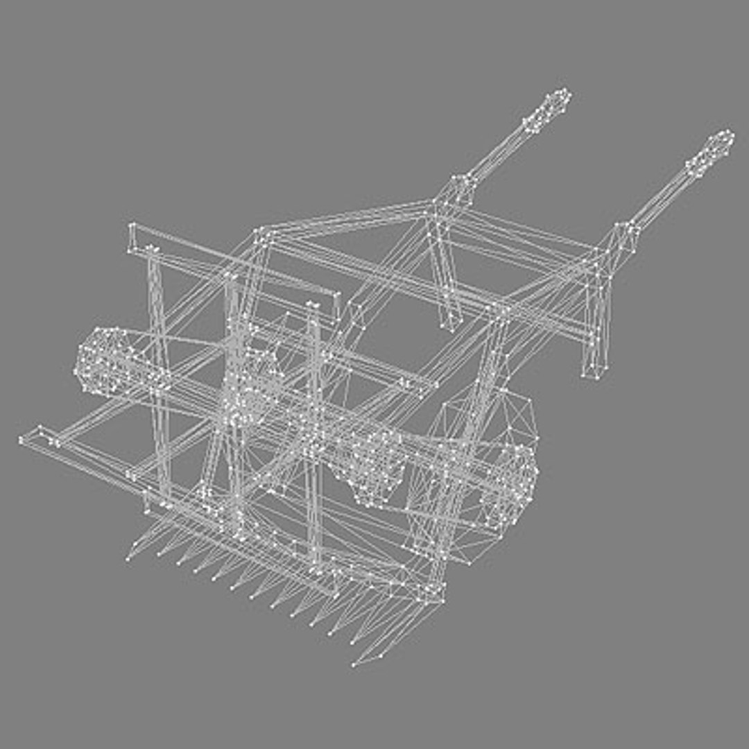 3d Model Historical Reaping Machine Harvesting