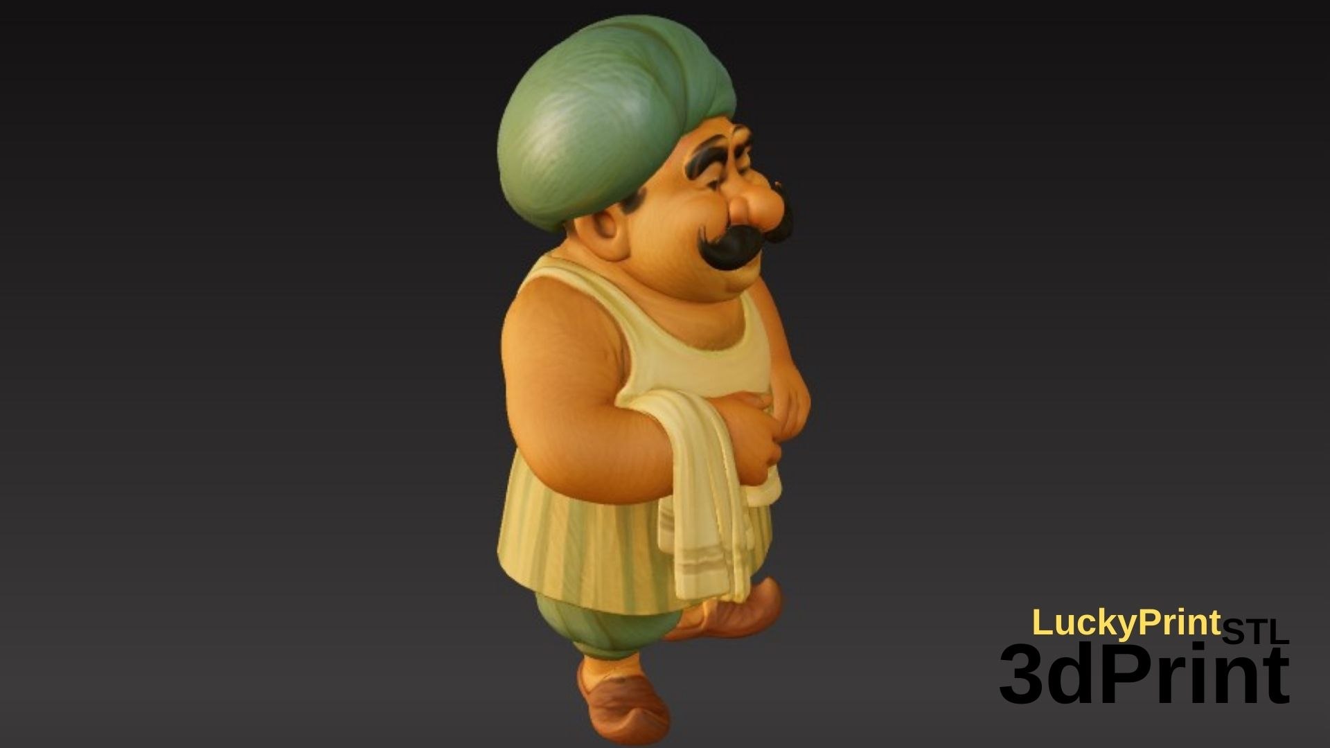 Ottoman Tellak Figurine Traditional Bath Attendant 3D Model STL Format ...