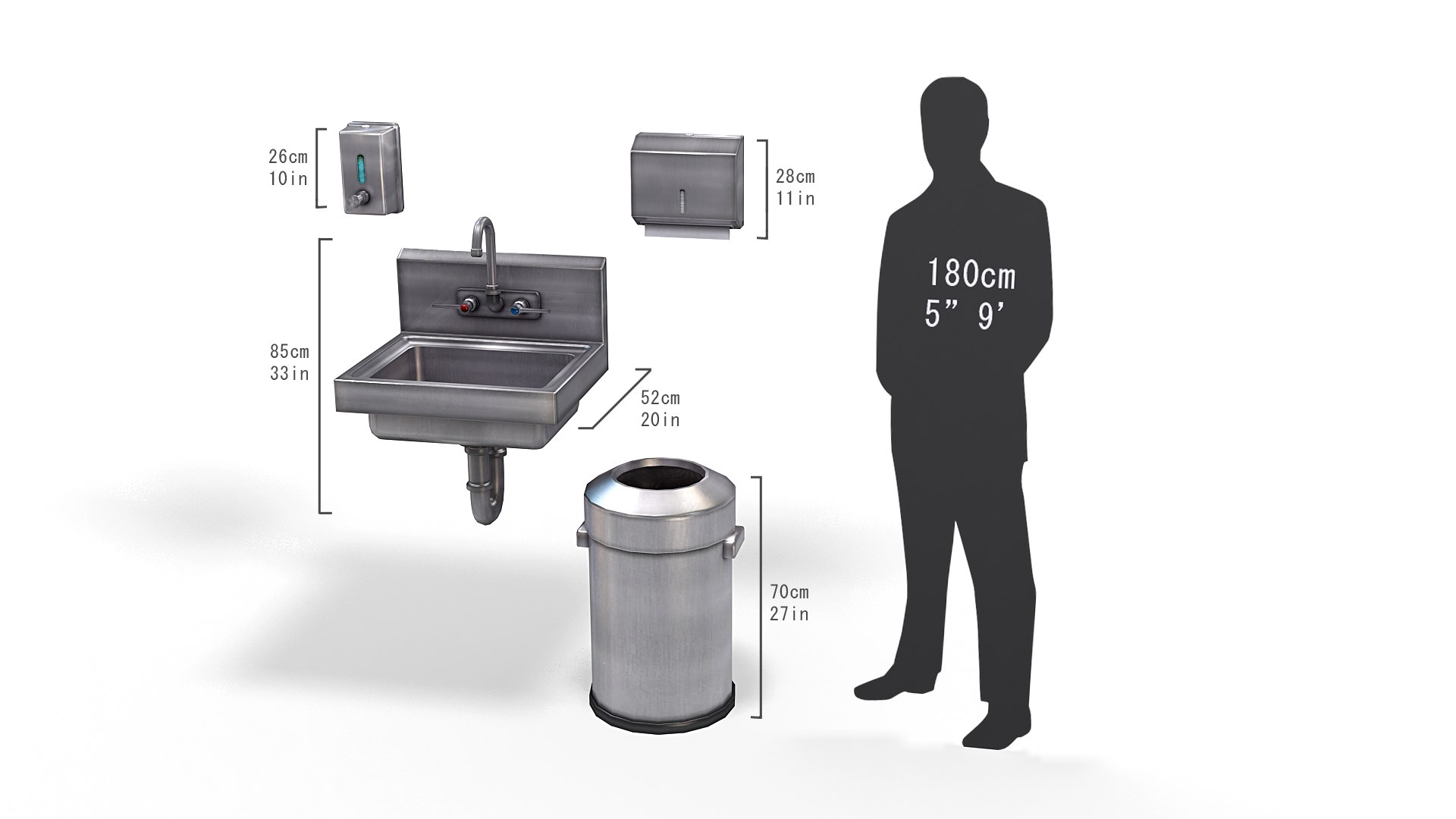 3D Model Commercial Hand Wash Station - TurboSquid 1559358