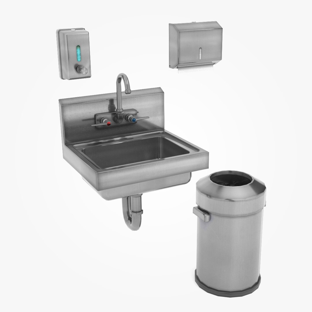 3D Model Commercial Hand Wash Station - TurboSquid 1559358