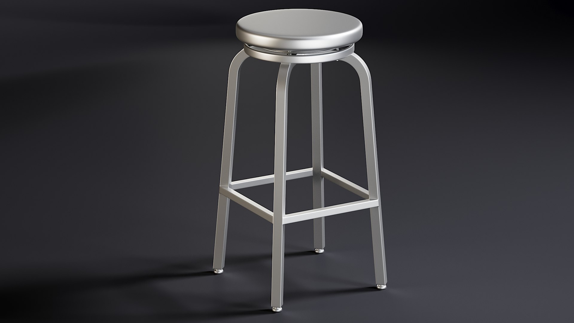 3D Model Realistic Steel Bar Stool - TurboSquid 1533204