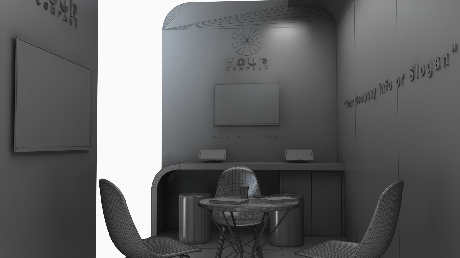 Modern Exhibition Small Booth 1 3D - TurboSquid 1774639