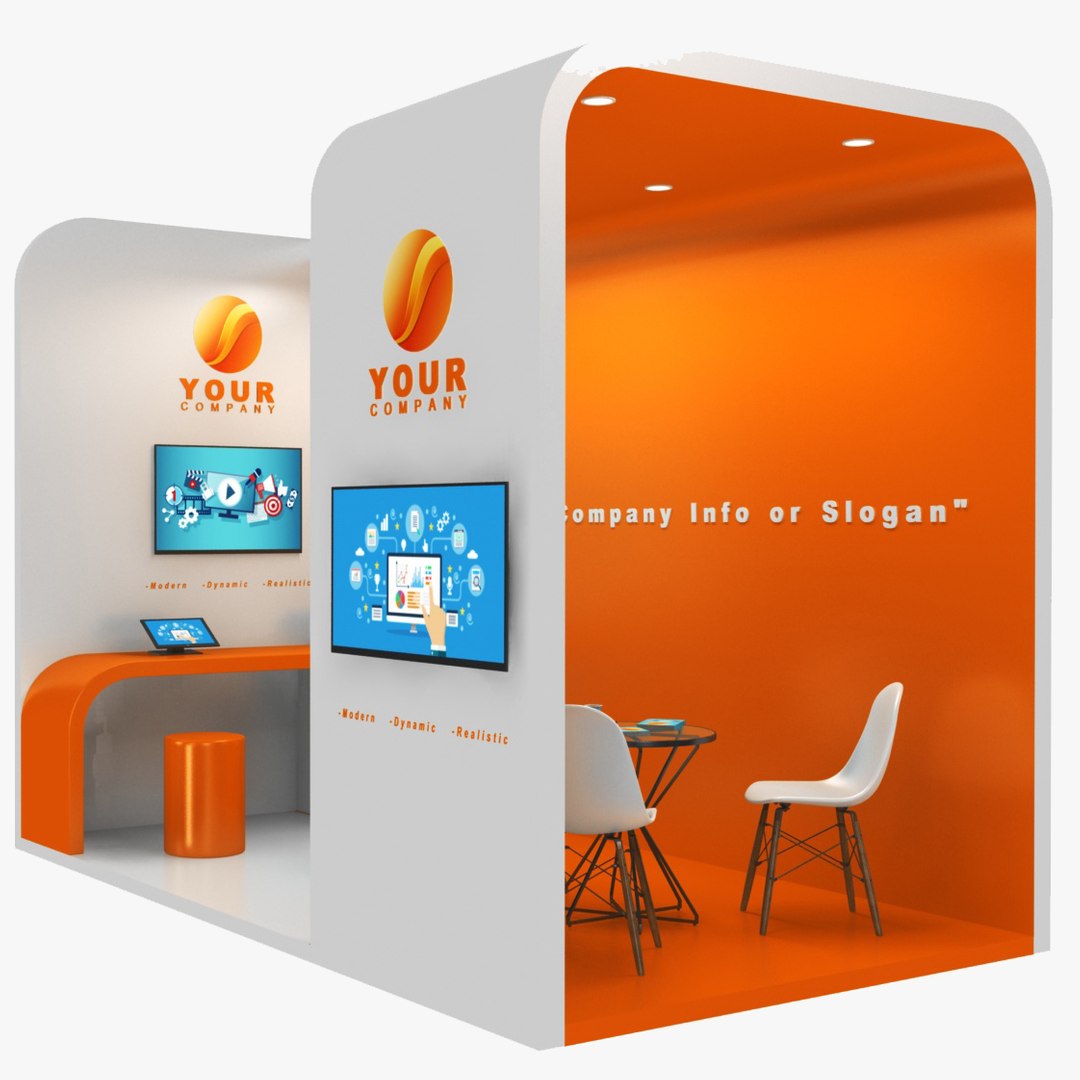 Modern Exhibition Small Booth 1 3D - TurboSquid 1774639