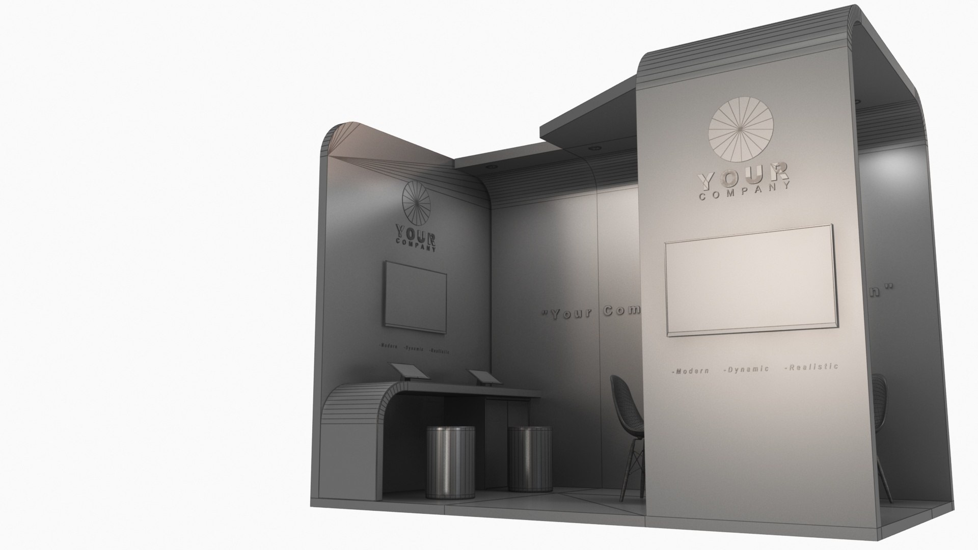 Modern Exhibition Small Booth 1 3D - TurboSquid 1774639
