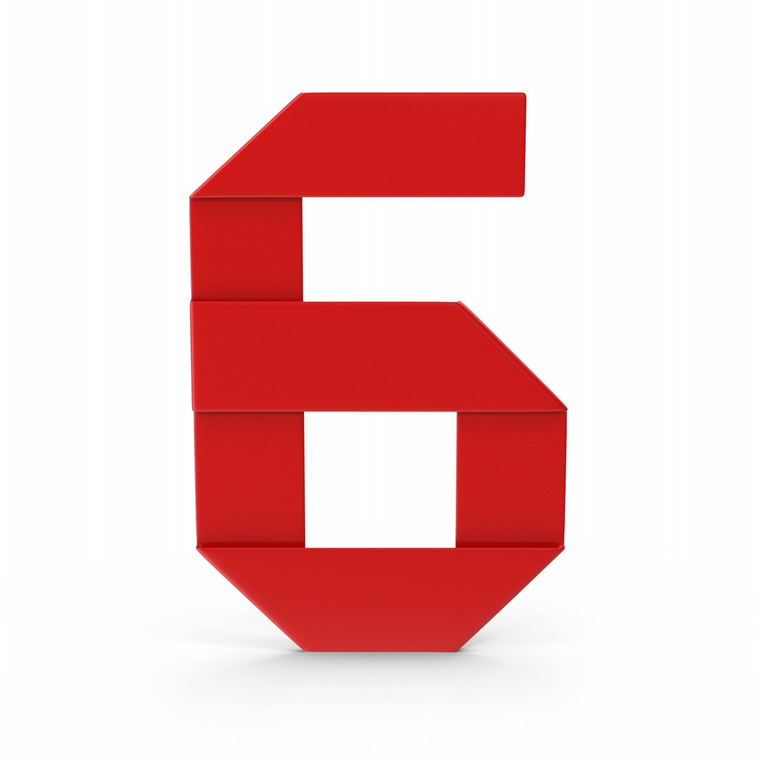 Red Ribbon Number 6 3D model - TurboSquid 2166251