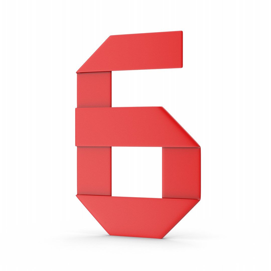 Red Ribbon Number 6 3D model - TurboSquid 2166251