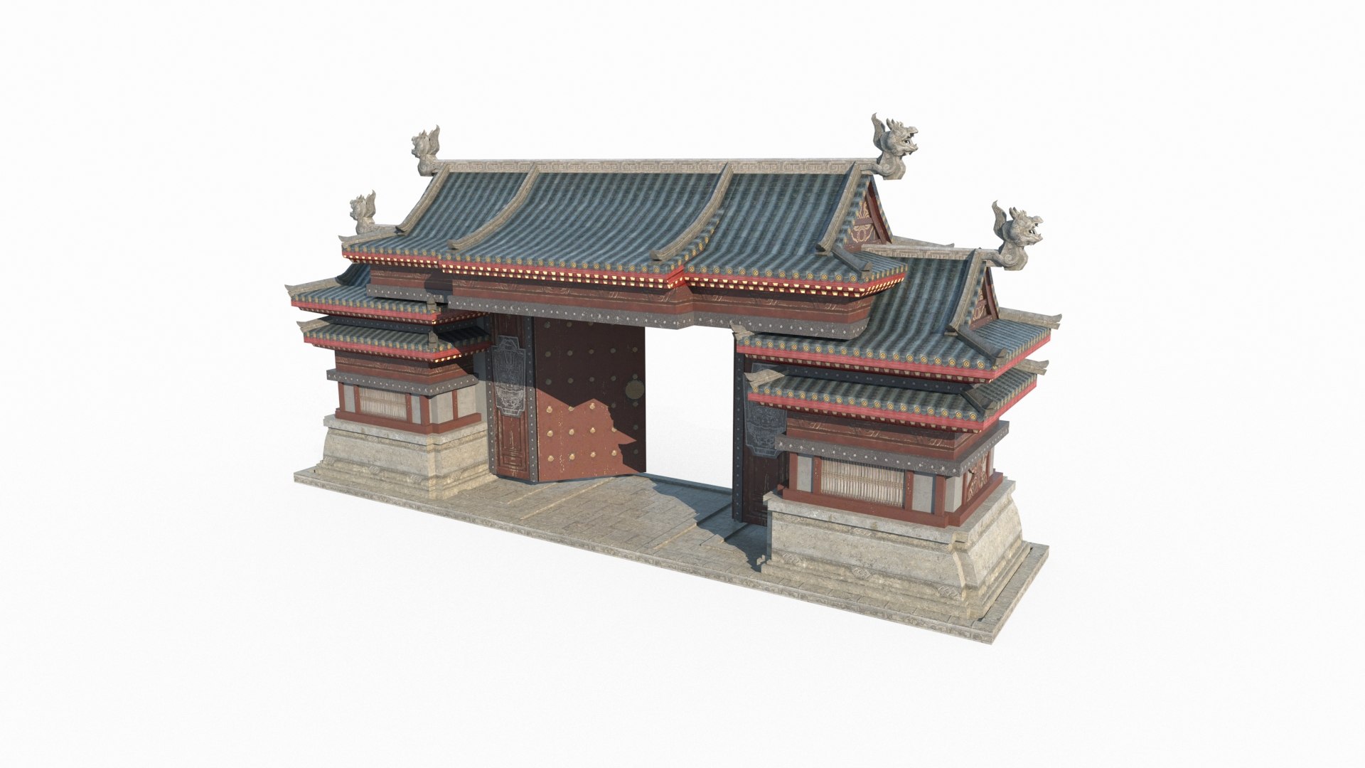 3D Ancient Asian Architecture Scenery Palace Gate - TurboSquid 2067964