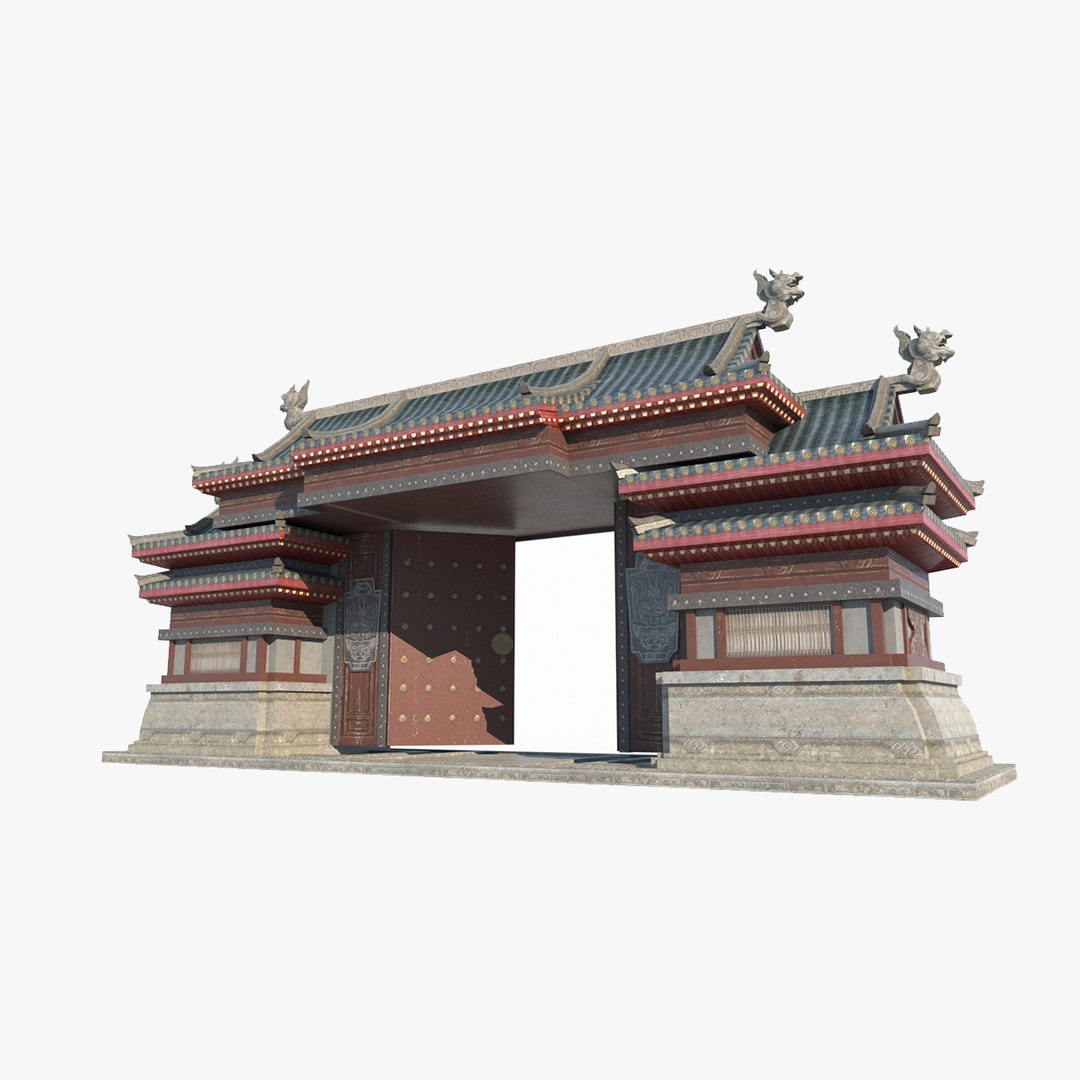 3D Ancient Asian Architecture Scenery Palace Gate - TurboSquid 2067964