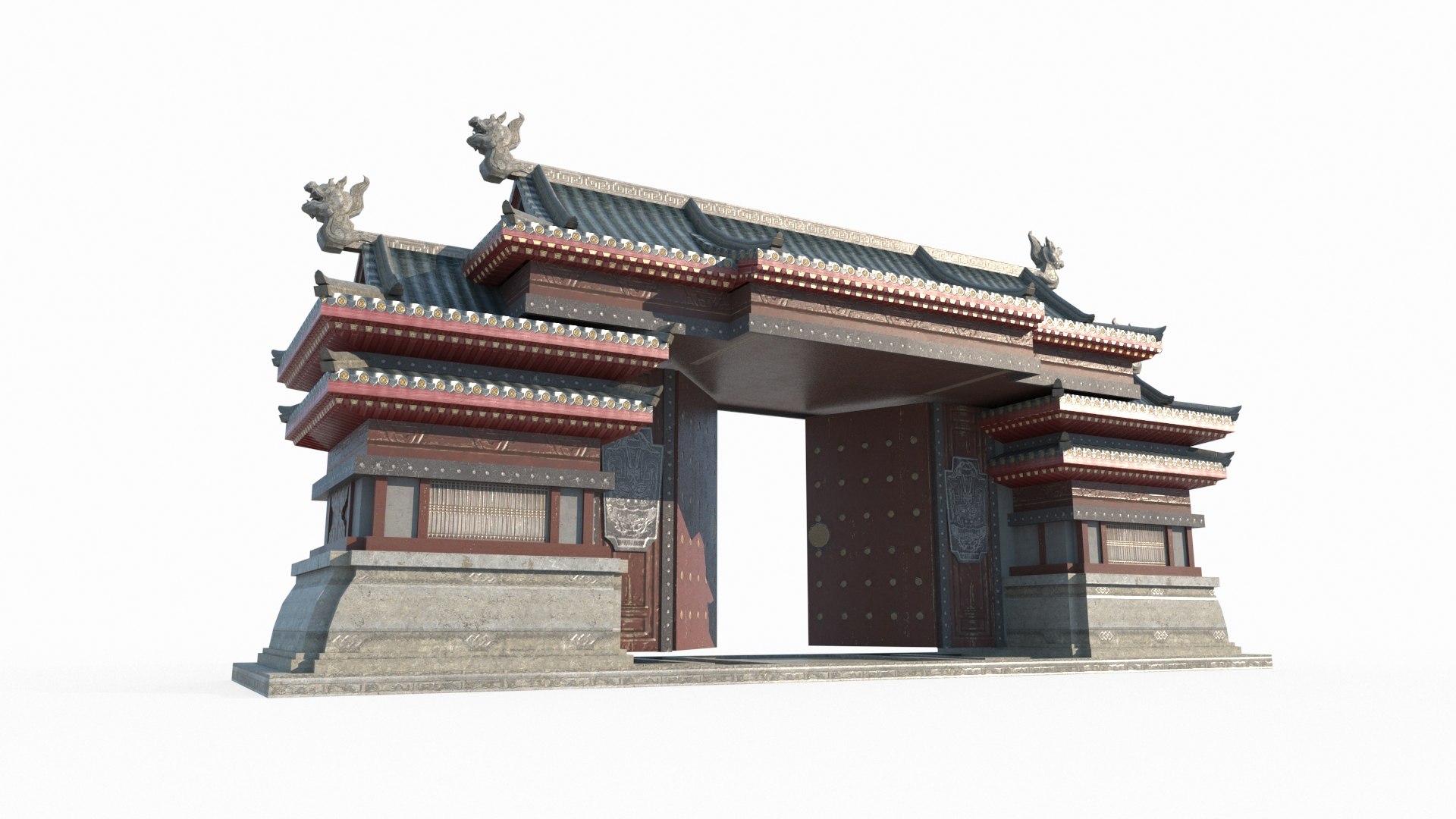 3D Ancient Asian Architecture Scenery Palace Gate - TurboSquid 2067964