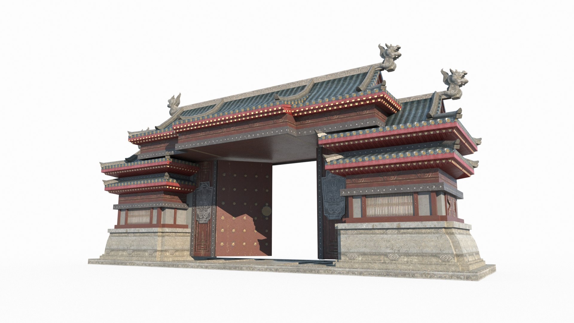3D Ancient Asian Architecture Scenery Palace Gate - TurboSquid 2067964