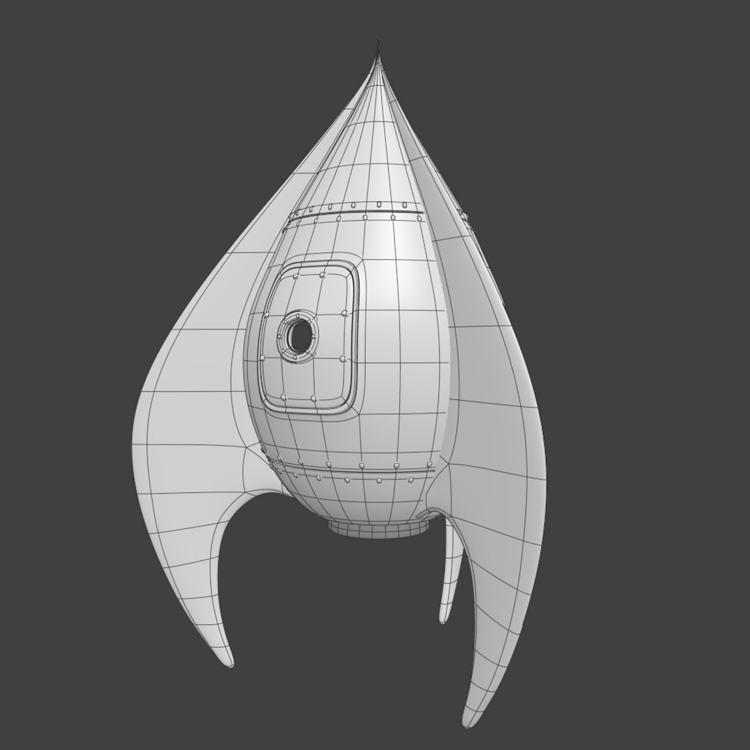 3D Retro Rocket - TurboSquid 1250619