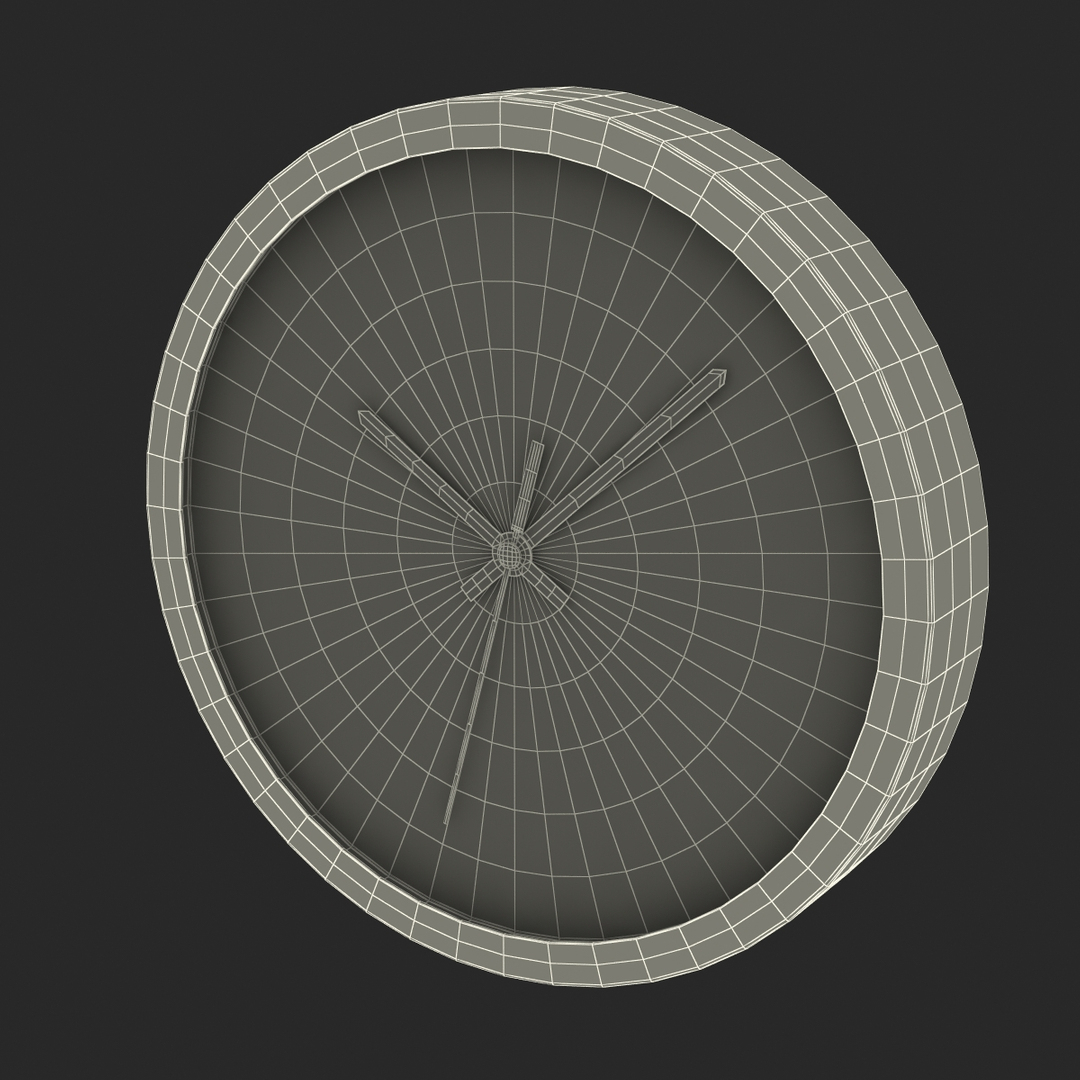 Office Clock Black 3d Model