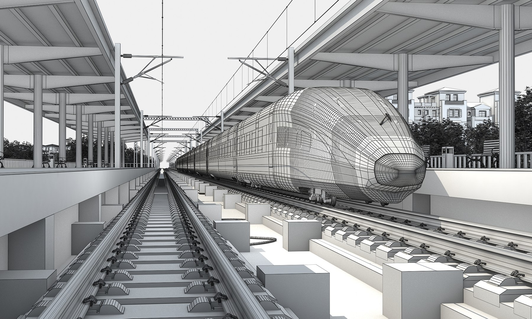 Train Station 3D Model - TurboSquid 2086084