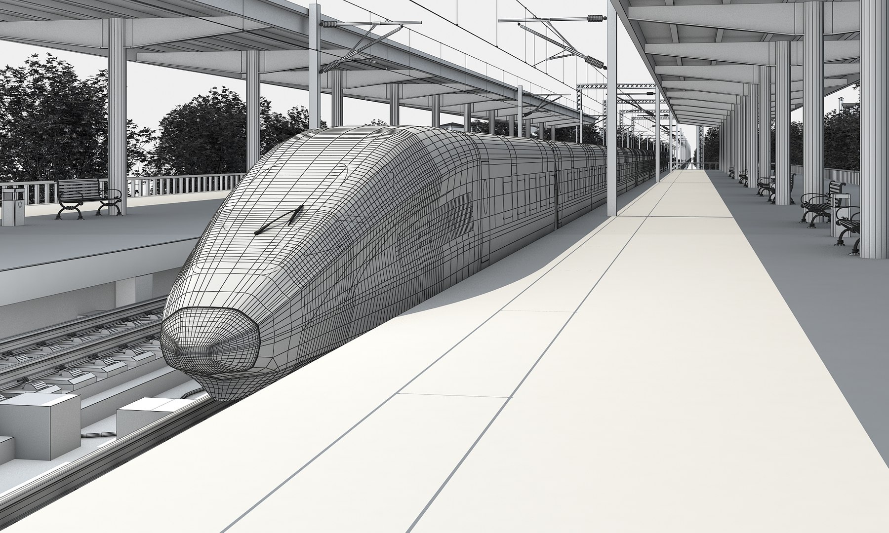 Train Station 3D Model - TurboSquid 2086084