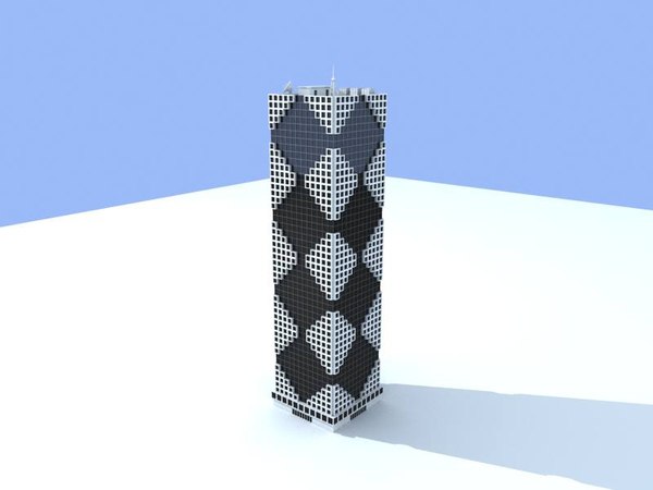 3d unique building 8 skyscrapers model