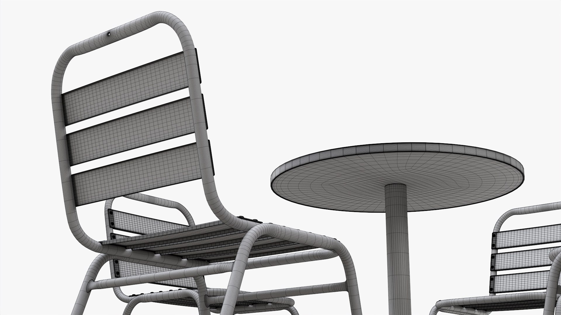 3D model Outdoor Round Dining Table with Chairs Light - TurboSquid 1842045