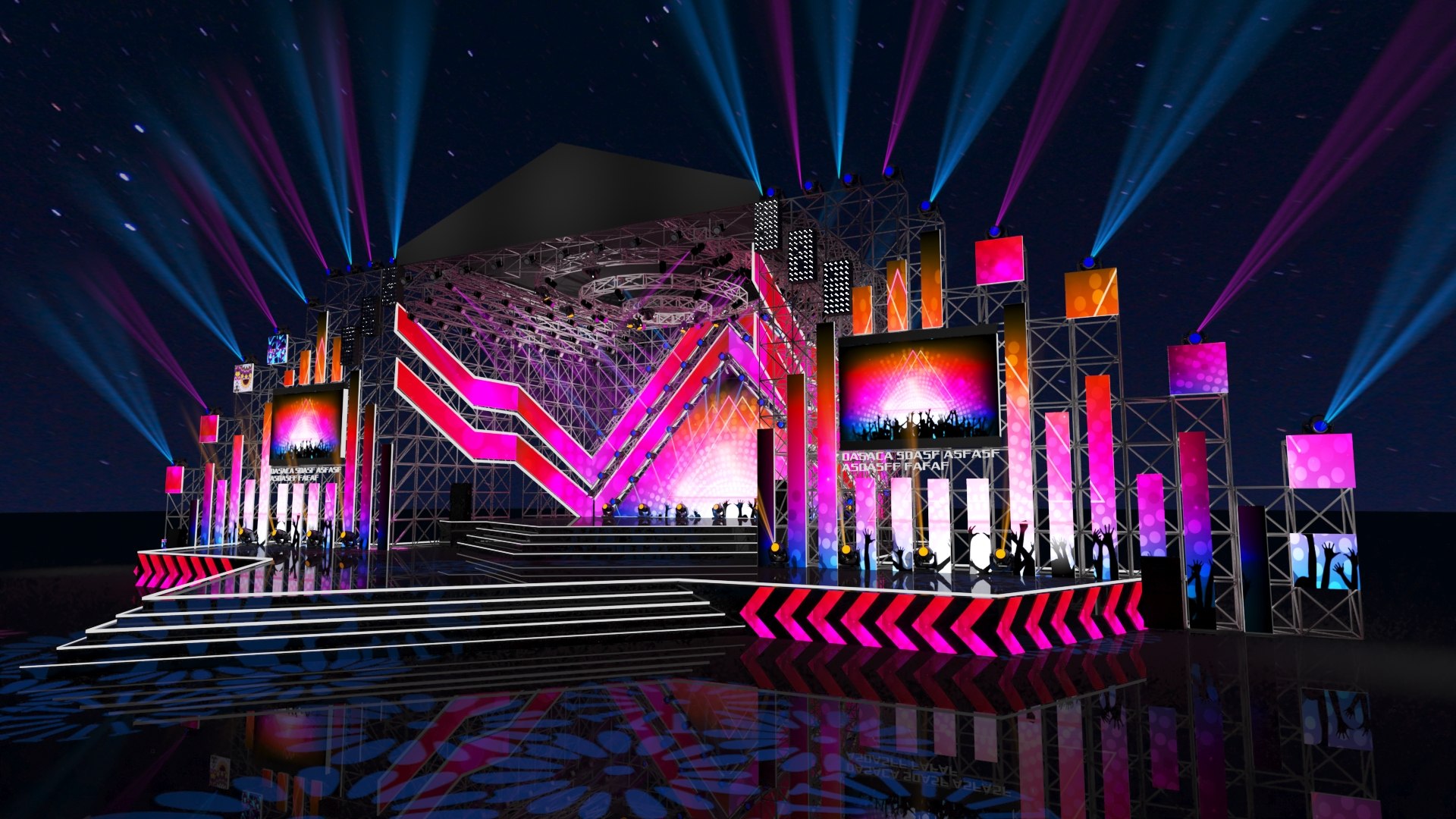 Virtual Stage Stage Truss Meeting Hall Wedding Show Concert v37 3D ...