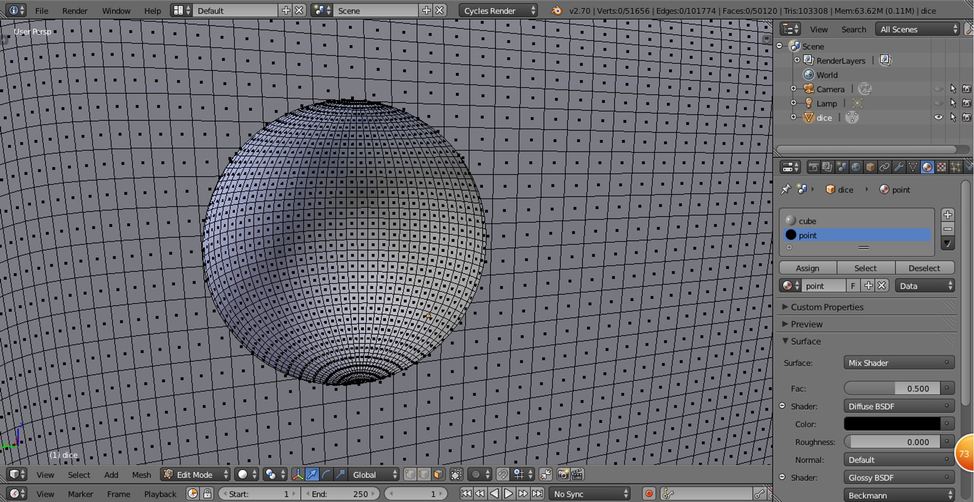 3d Model Blender Dice