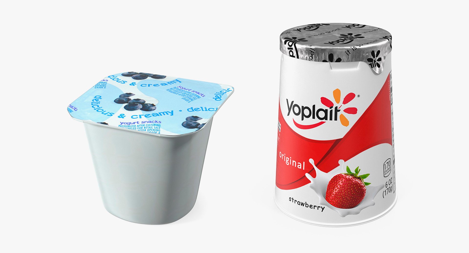 Yogurt Cups Collection Model - TurboSquid 2004332