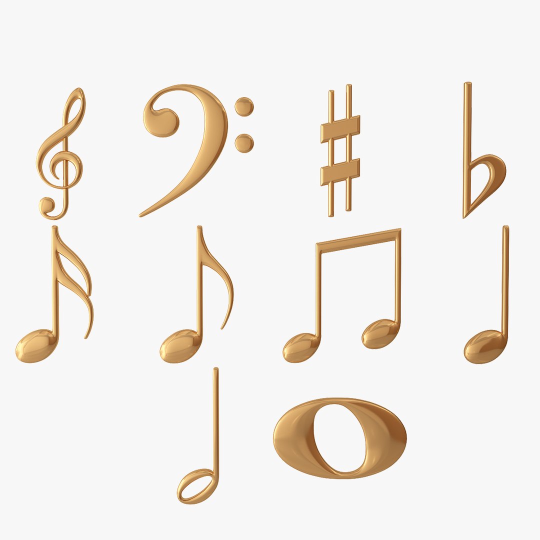 3D Golden Musical Notes Model - TurboSquid 1434271