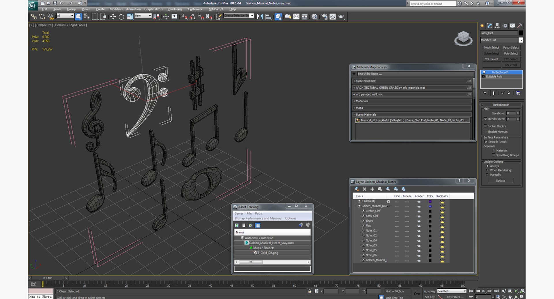 3D Golden Musical Notes Model - TurboSquid 1434271