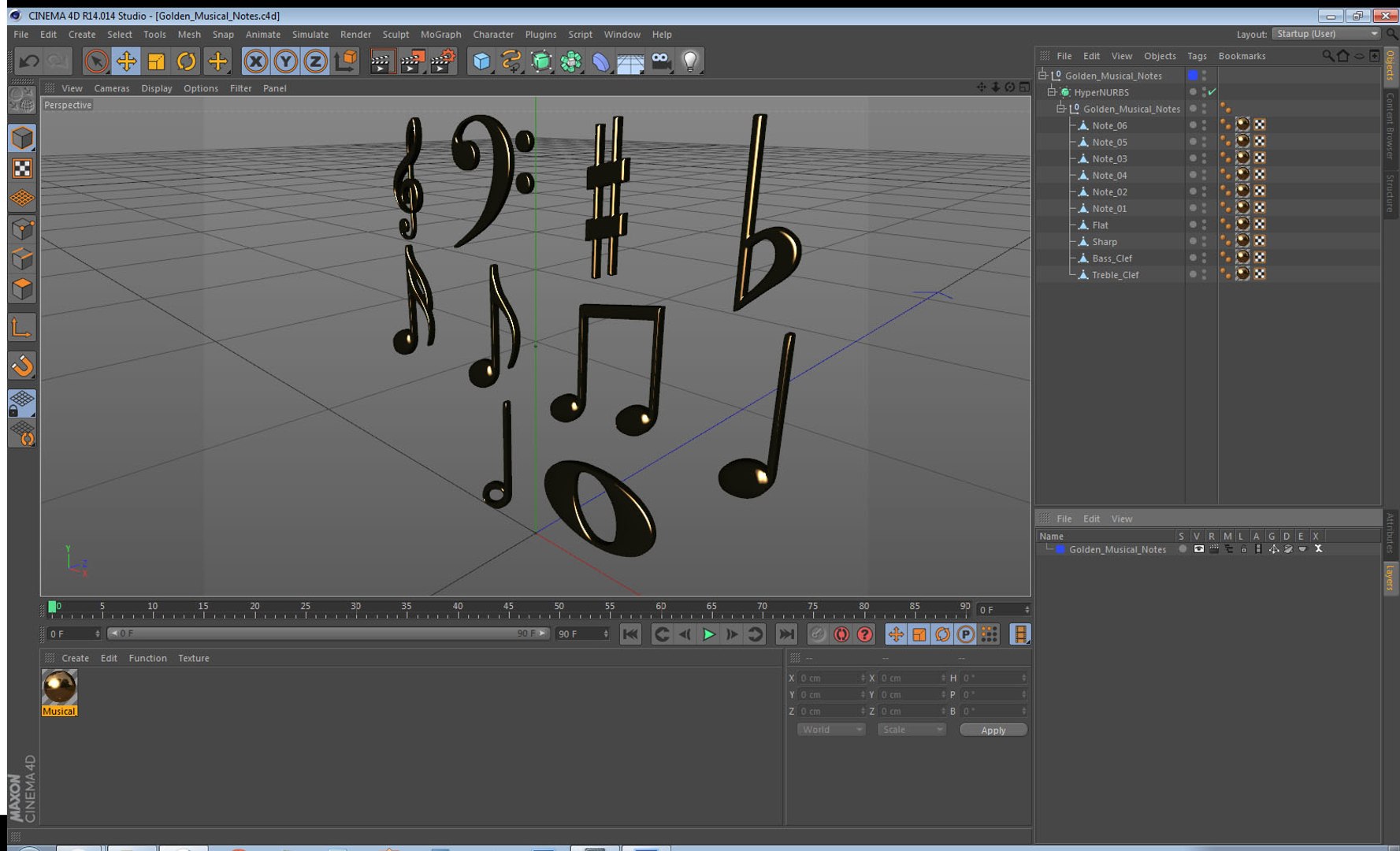 3D Golden Musical Notes Model - TurboSquid 1434271