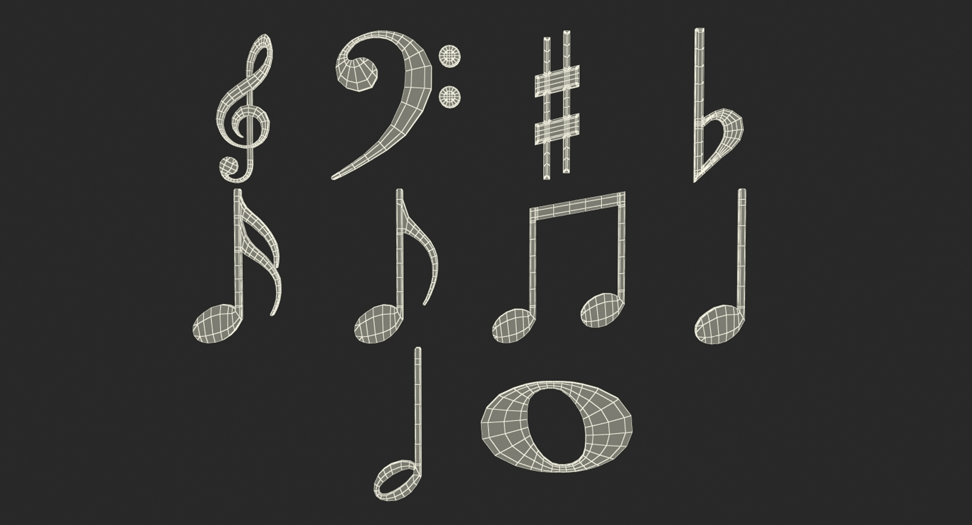 3D Golden Musical Notes Model - TurboSquid 1434271