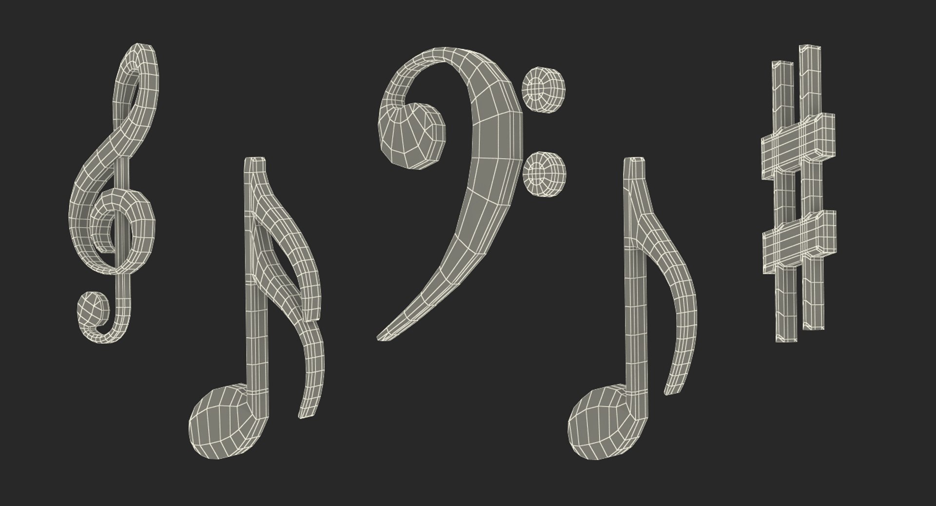 3D Golden Musical Notes Model - TurboSquid 1434271