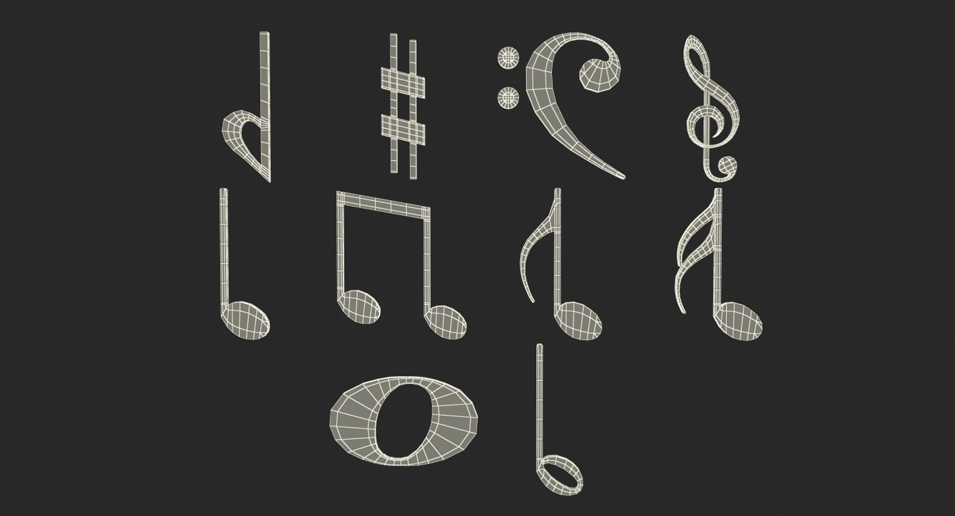 3D Golden Musical Notes Model - TurboSquid 1434271