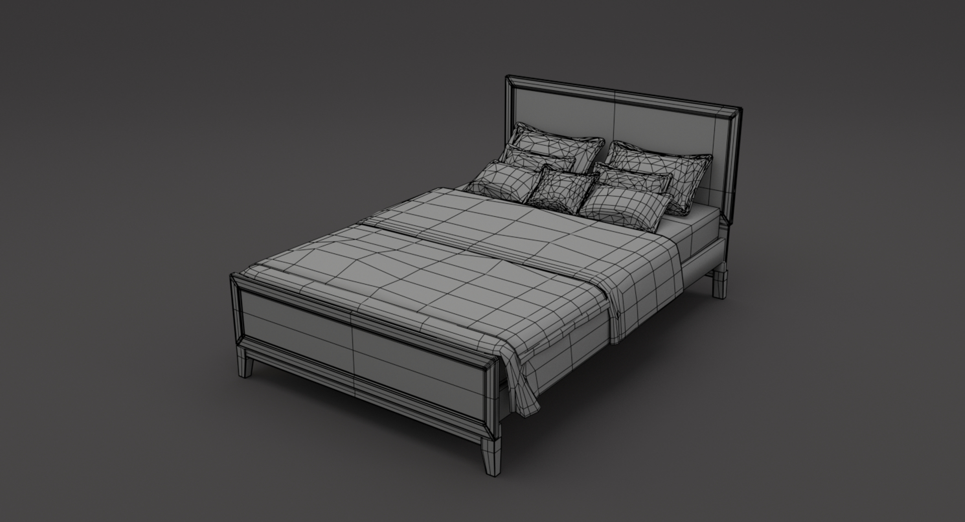 3D Rustic Queen Size Bed Model - TurboSquid 1326668