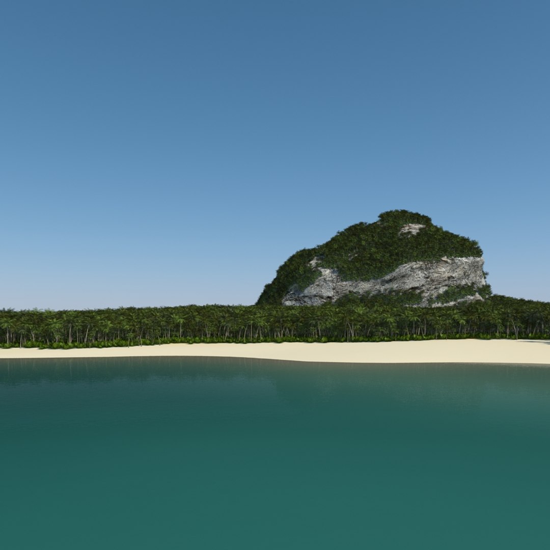 3d beach tropical island 2