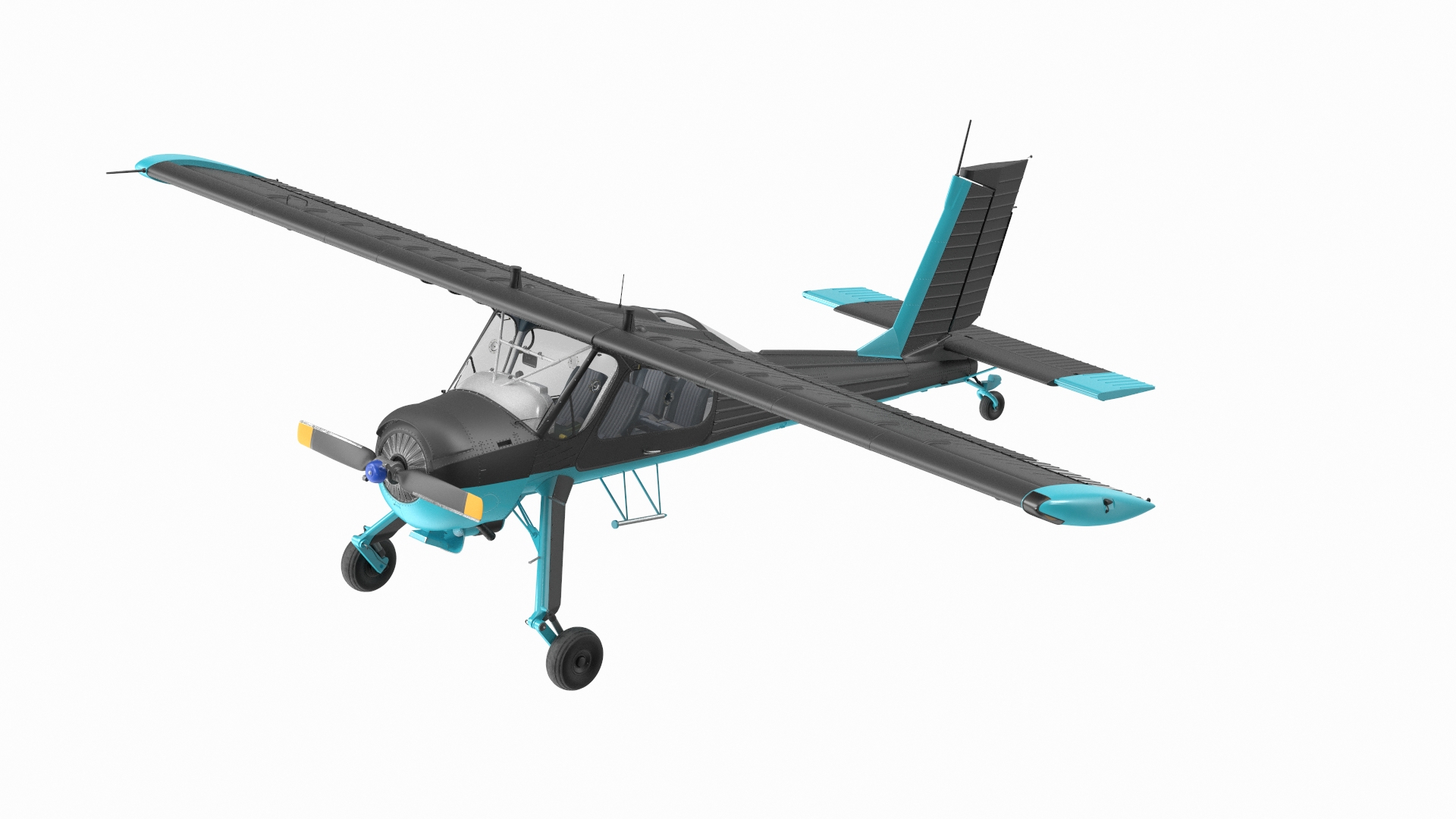 3D Single Engine Propeller Light Aircraft Black - TurboSquid 2193906