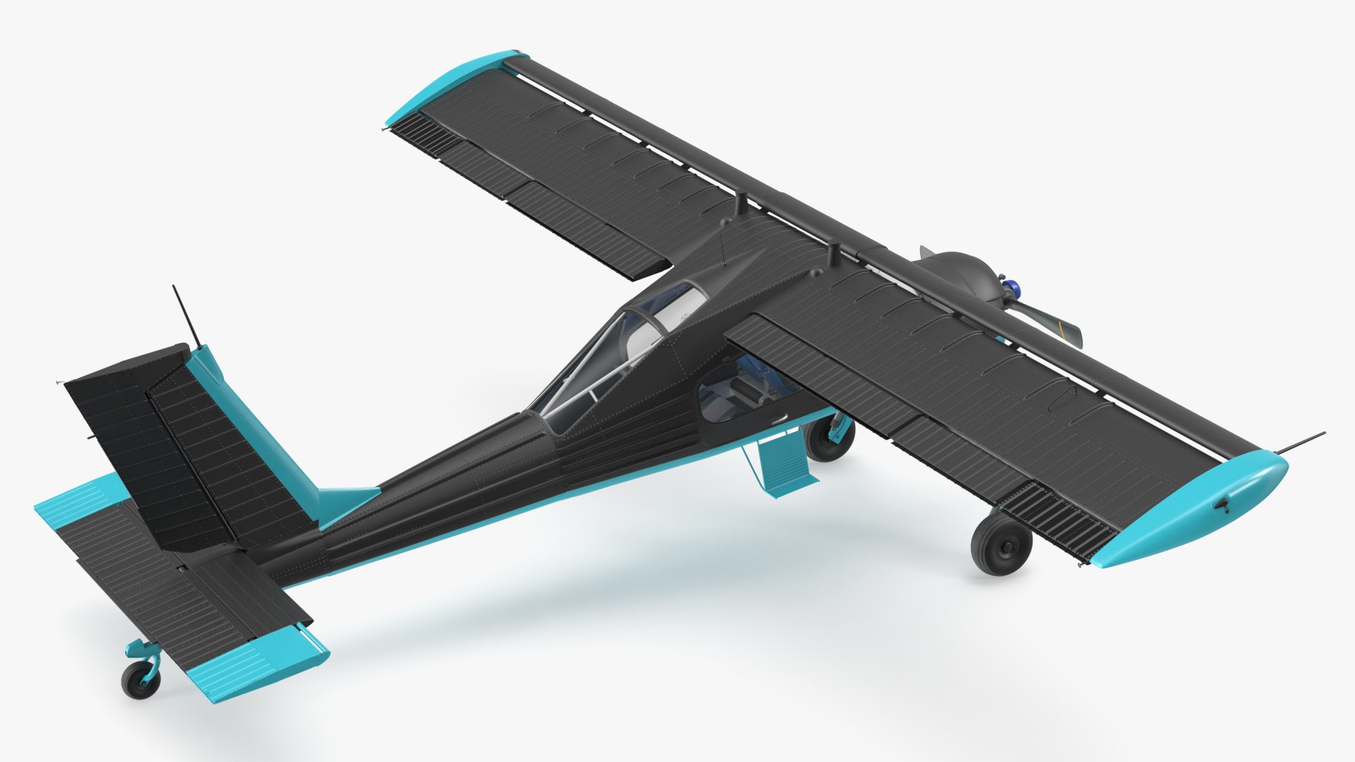 3D Single Engine Propeller Light Aircraft Black - TurboSquid 2193906