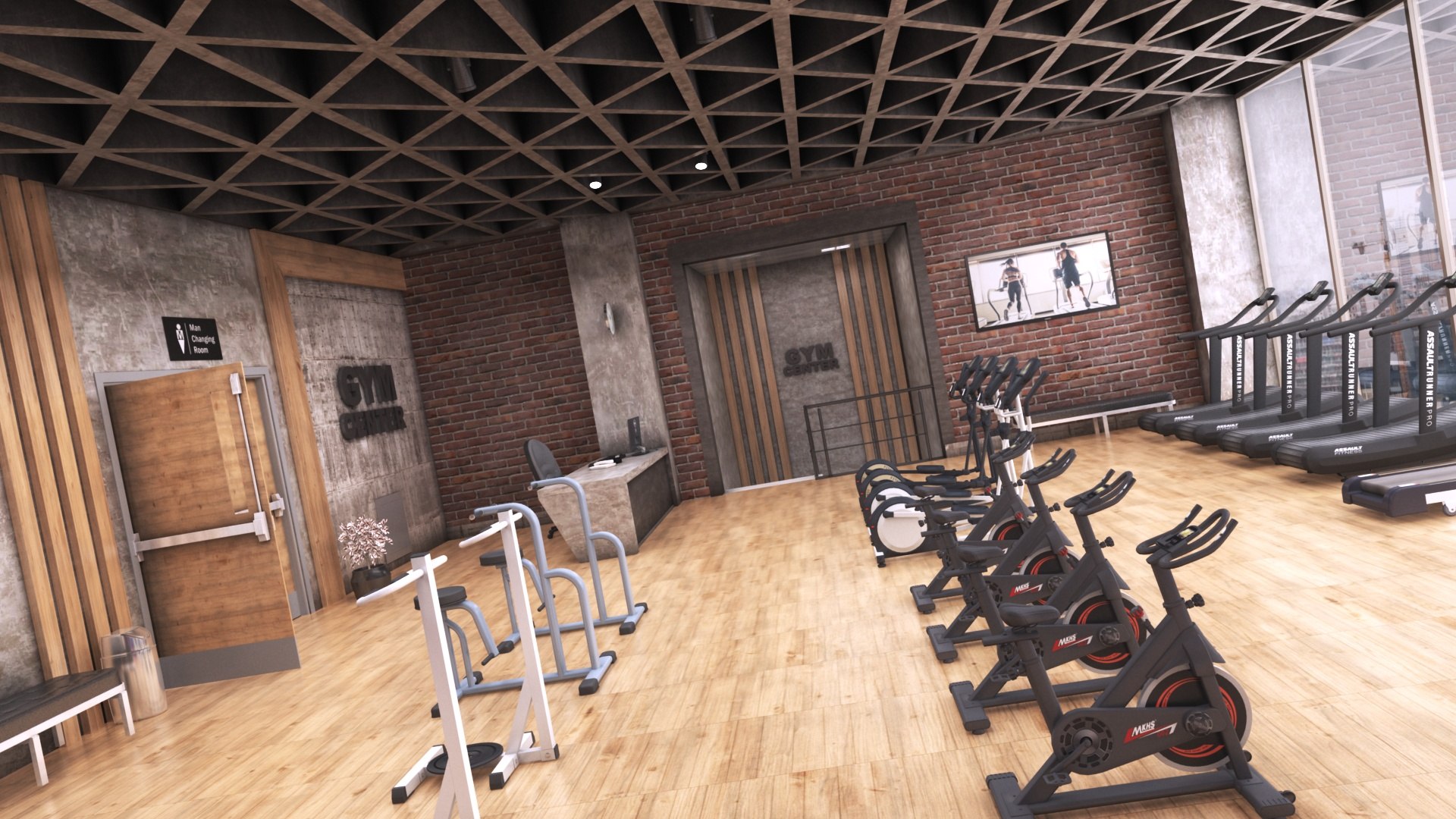 3D GYM Interior 01 - TurboSquid 1949588