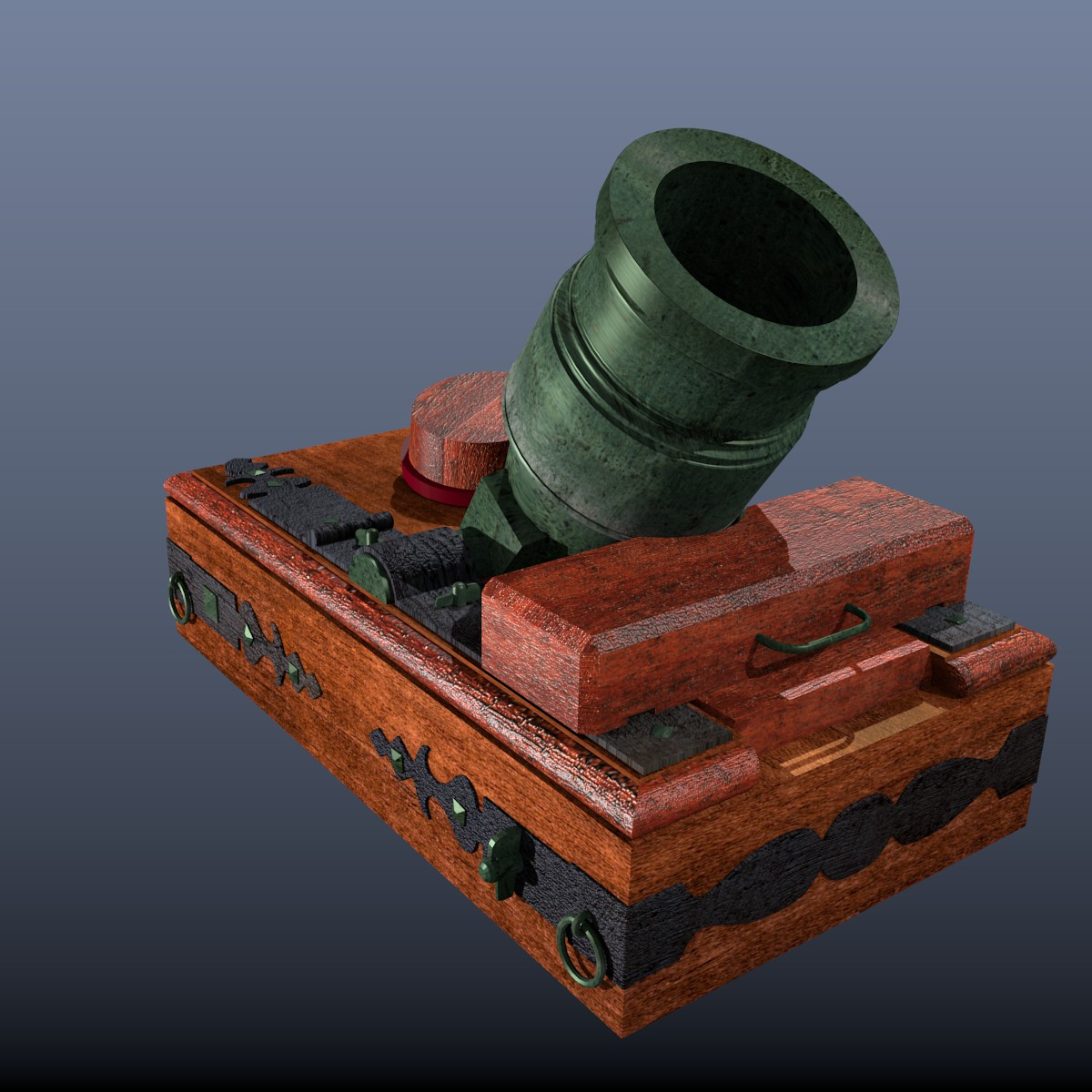 3d model mortar gun artillery