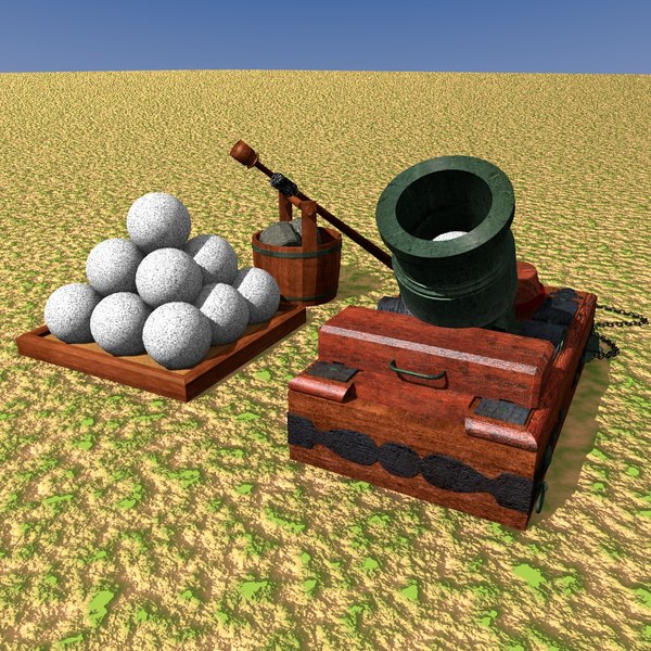 3d model mortar gun artillery