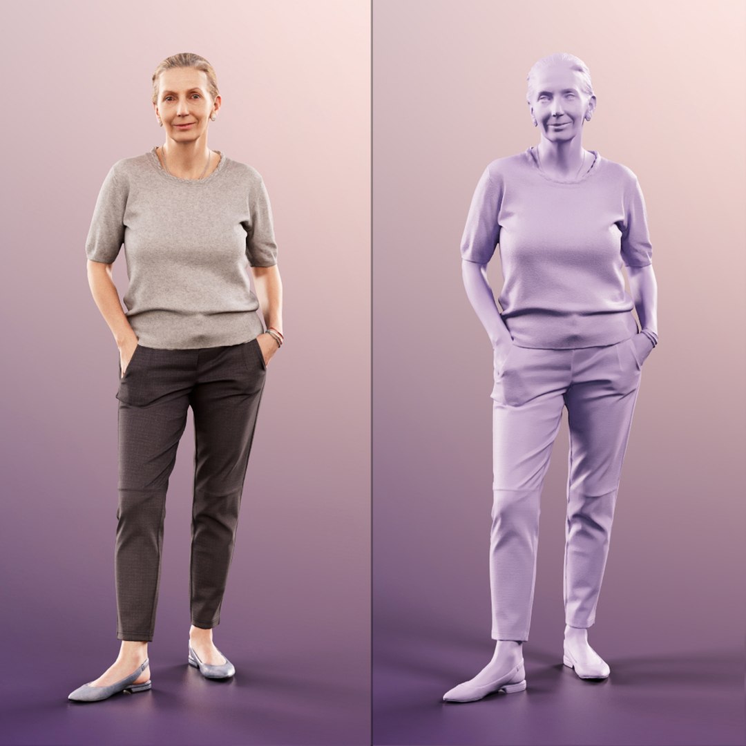 Woman Elderly Standing 3D Model - TurboSquid 1710625