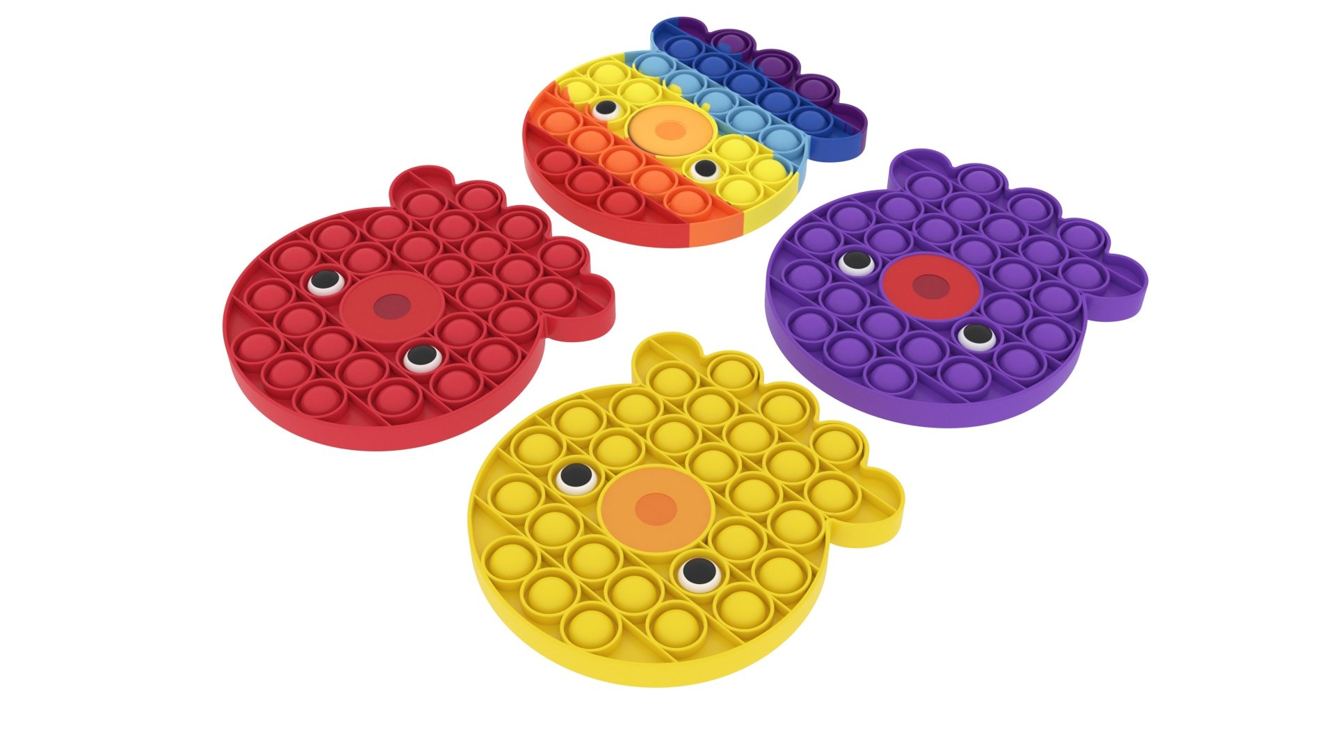 3D model Octopus Pop It Fidget Toys Set - TurboSquid 1769499