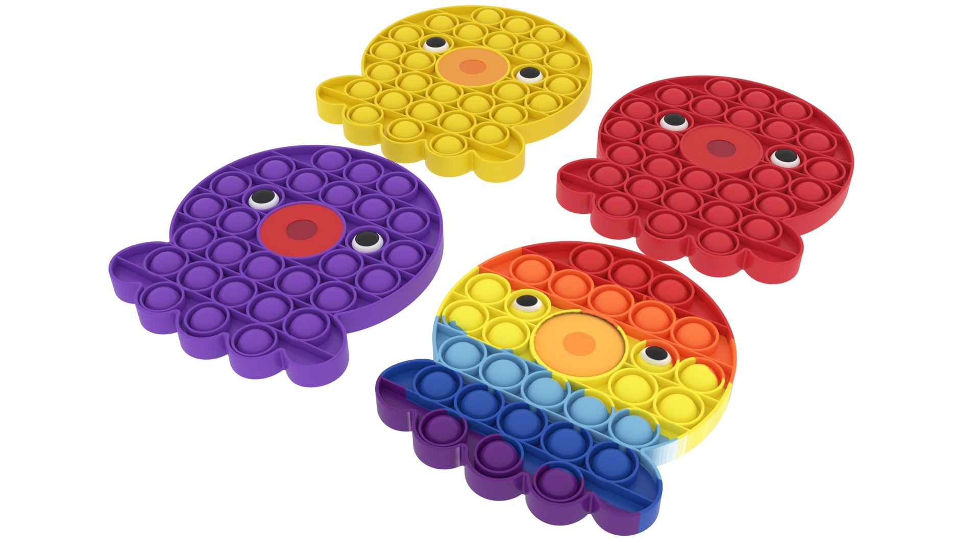 3D model Octopus Pop It Fidget Toys Set - TurboSquid 1769499