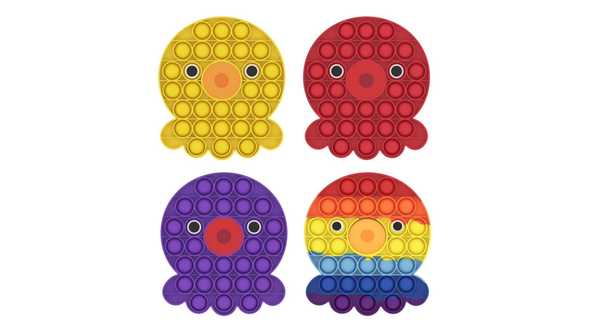 3D model Octopus Pop It Fidget Toys Set - TurboSquid 1769499