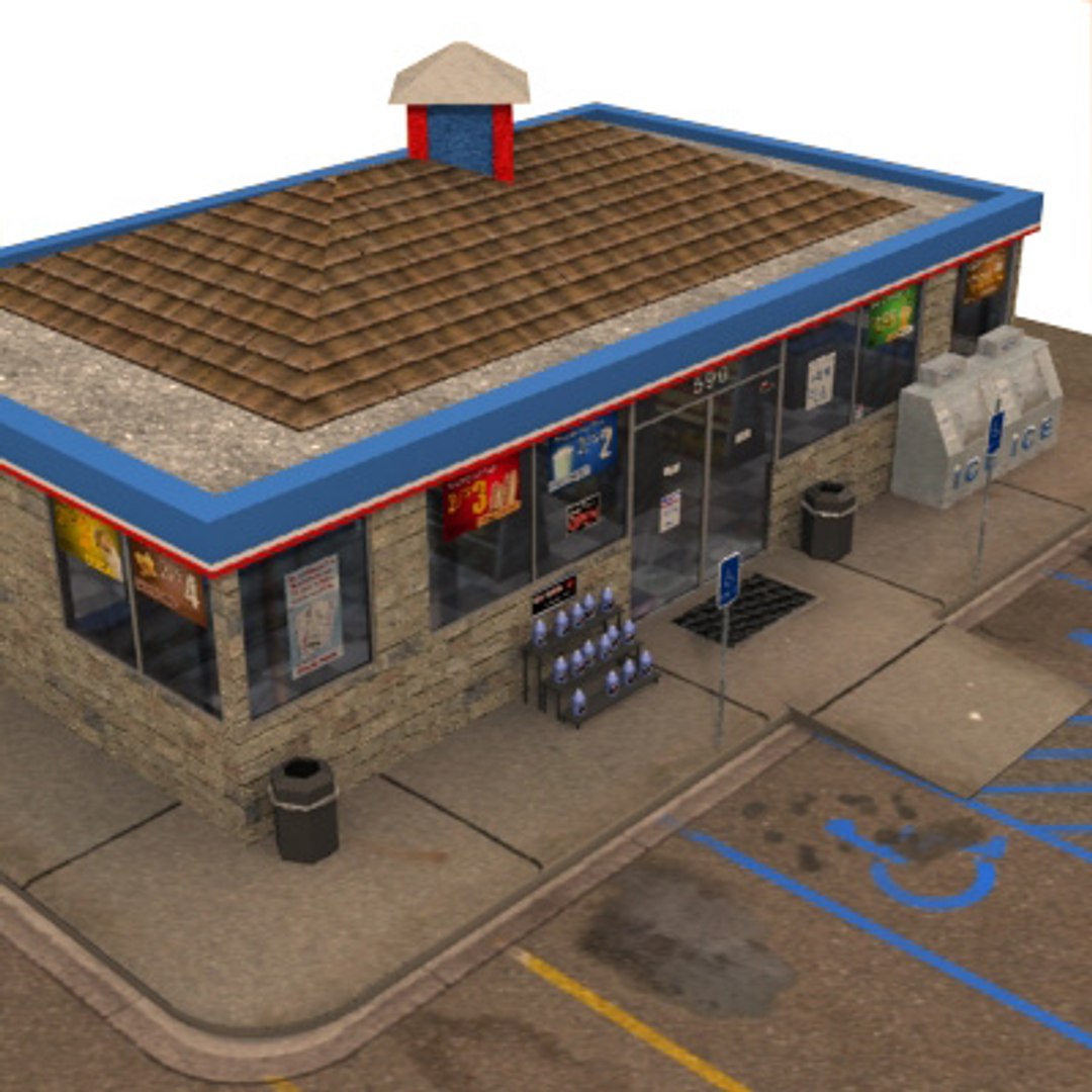 3d Model Of Convenience Store Modeled